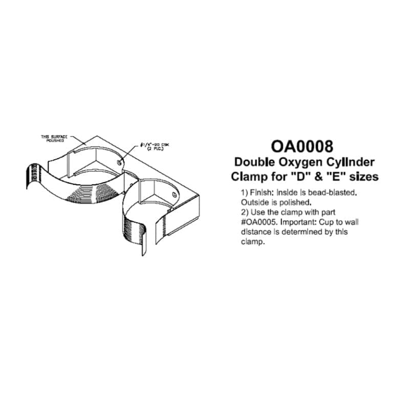 Oxygen Mount, Double Wall for D or E Cyclinder - Penn Care, Inc.