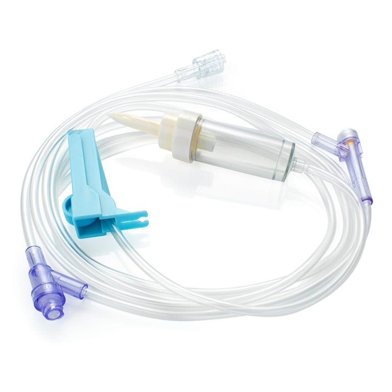 Needleless IV Tubing, 2-Site