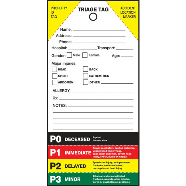 Triage Tag, 8" x 4", - Penn Care, Inc.
