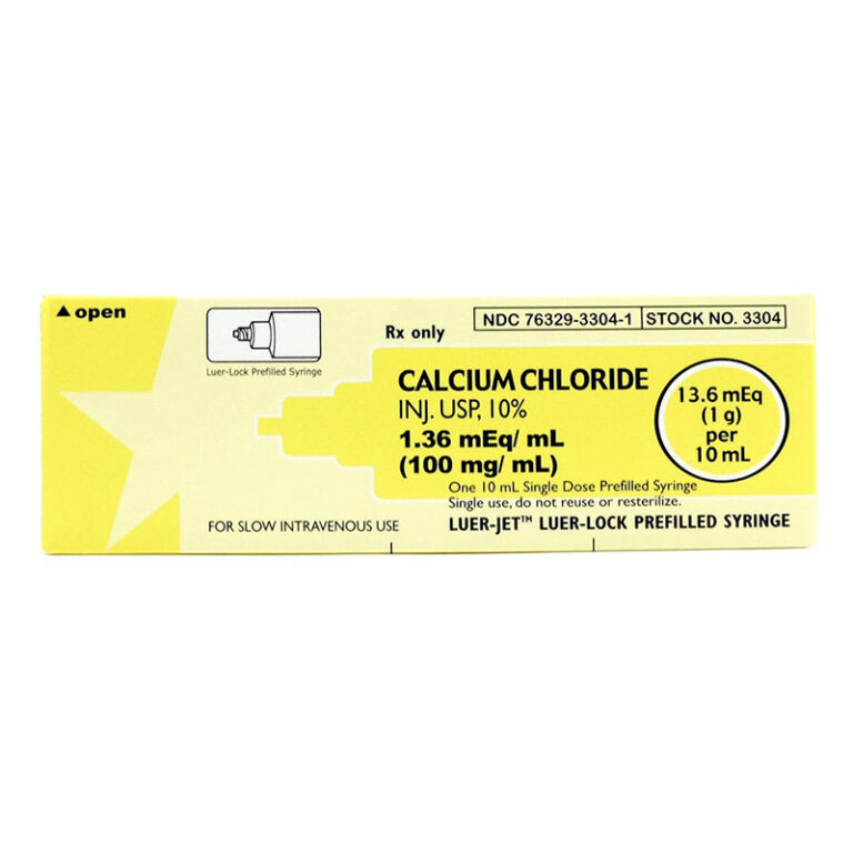 Calcium Chloride Injection, 10% 1gm/10mL, Luer Jet Prefilled Syringe ...