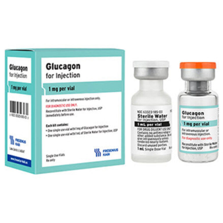 Glucagon HCI, Preservative Free, 1mg/3ml Vial, For Injection, w/Sterile ...