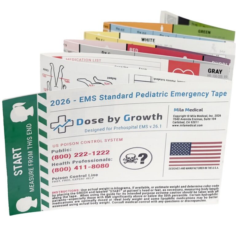 Pediatric Dosing Tape, Dose by Growth EMS Standard Pediatric Emergency ...